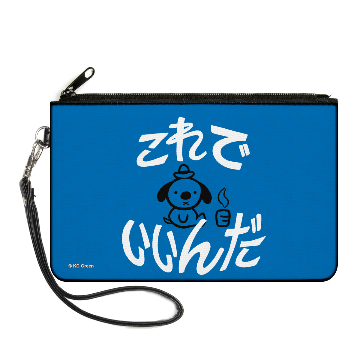 Canvas Zipper Wallet - LARGE - This is Fine Japanese Question Hound Fl ...