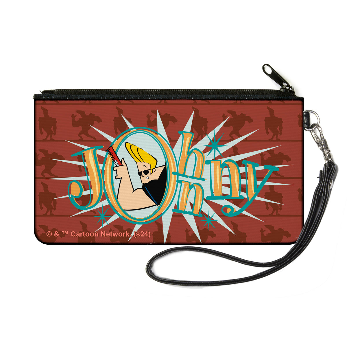 Canvas Zipper Wallet - SMALL - JOHNNY BRAVO Title Logo and Flex Pose T ...