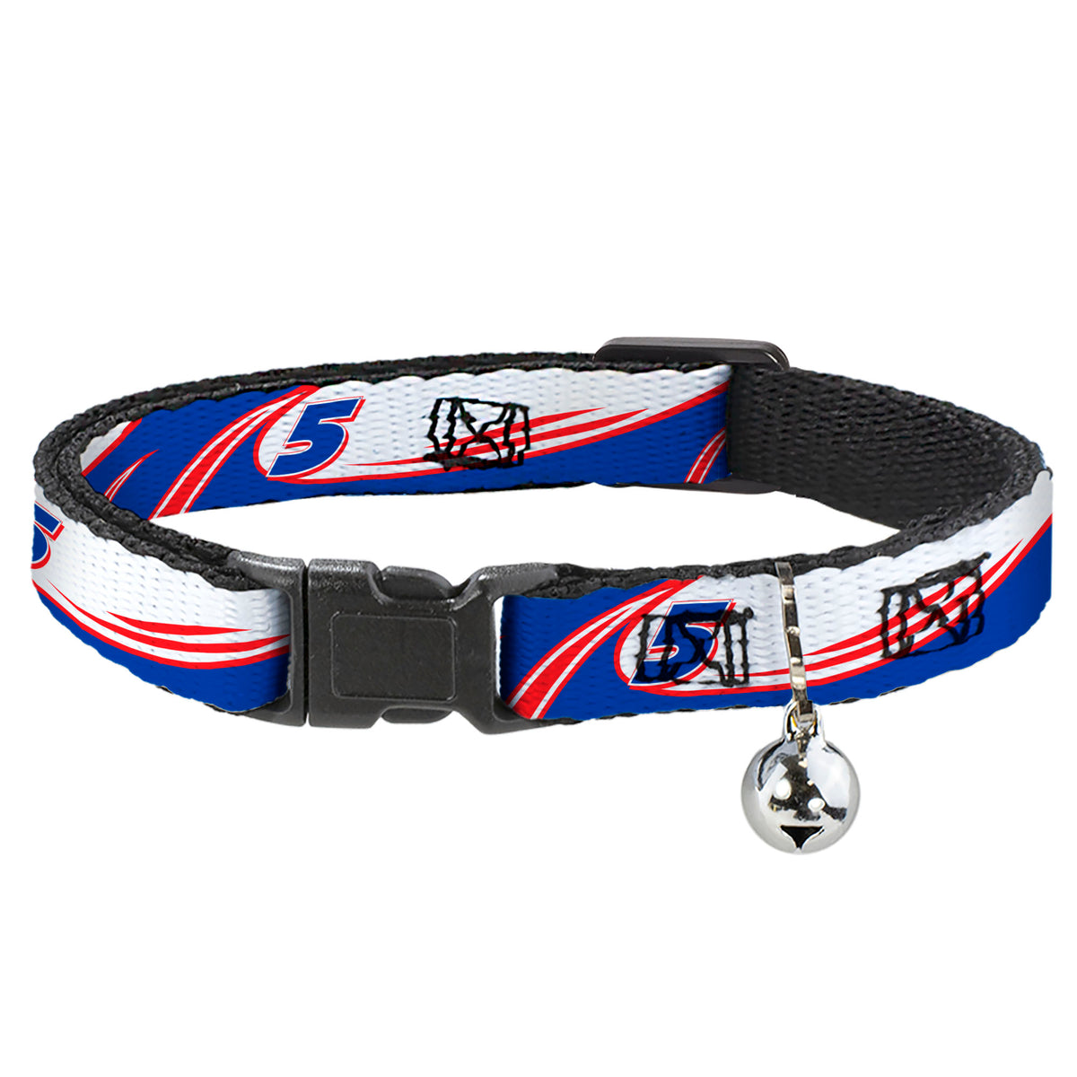Breakaway Cat Collar with Bell - Kyle Larson #5 Car Scheme White/Blue ...