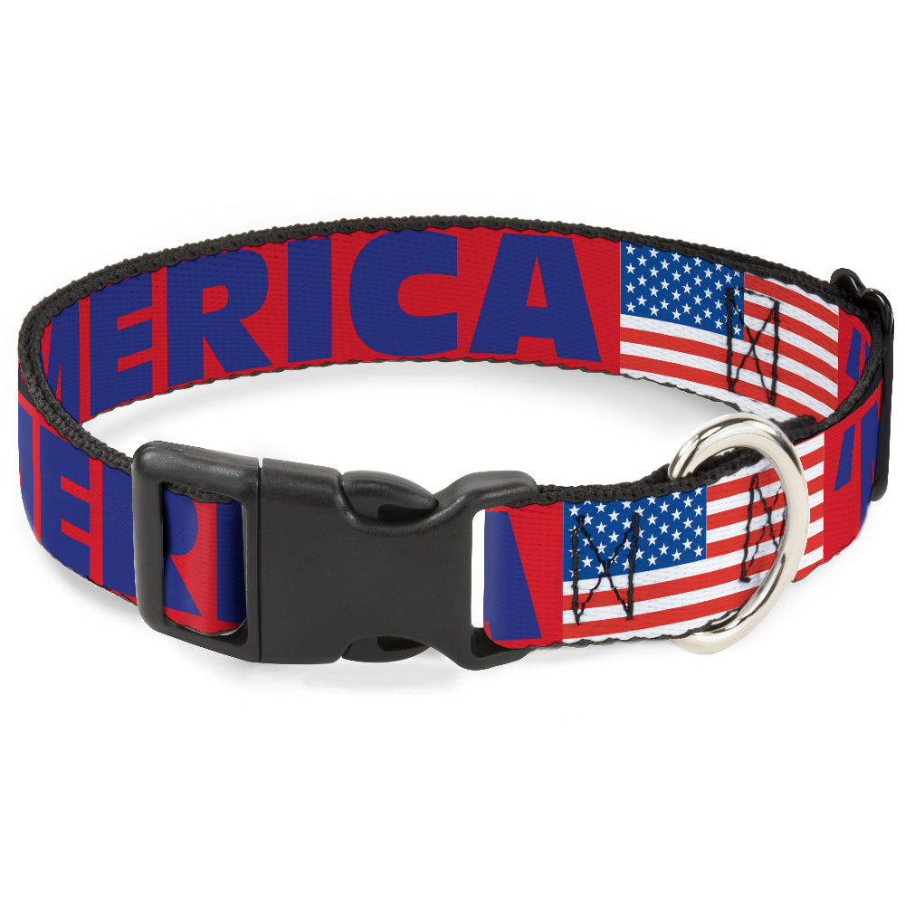 Plastic Clip Collar - 'MERICA/US Flag Red/Blue/White – Buckle-Down