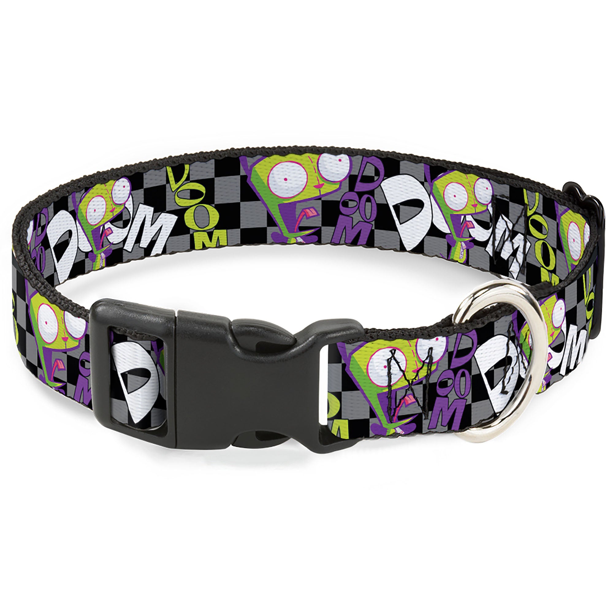 Plastic Clip Collar - Invader Zim GIR DOOM Pose Checker Black/Gray ...