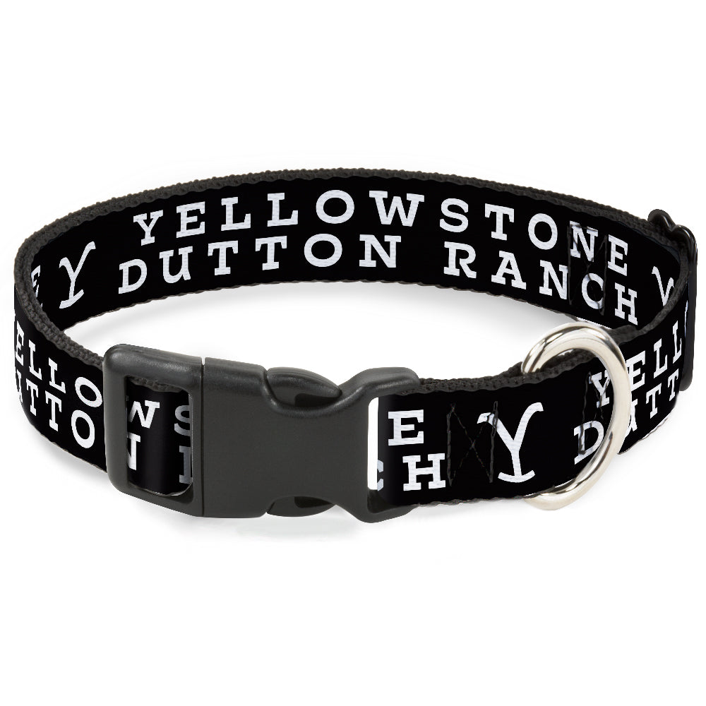 Plastic Clip Collar - YELLOWSTONE DUTTON RANCH and Logo Black/White ...
