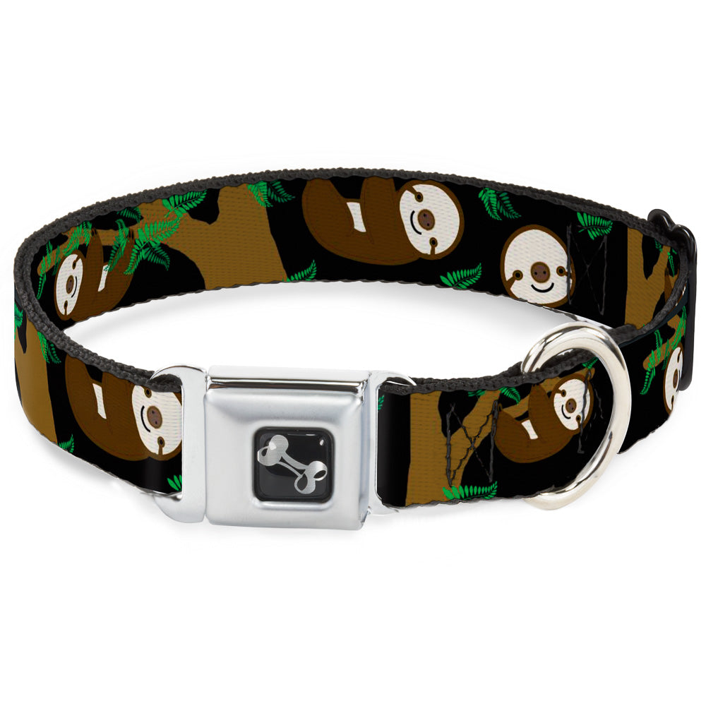 Dog Bone Seatbelt Buckle Collar - Sloth Face/Hanging Black – Buckle-Down