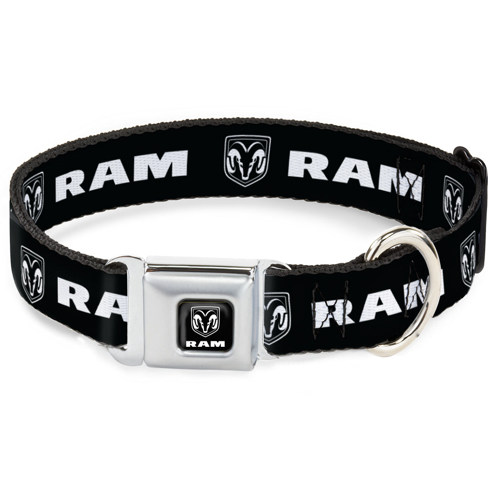 Ram Shield Logo Full Color Black/White Seatbelt Buckle Collar - RAM Sh ...