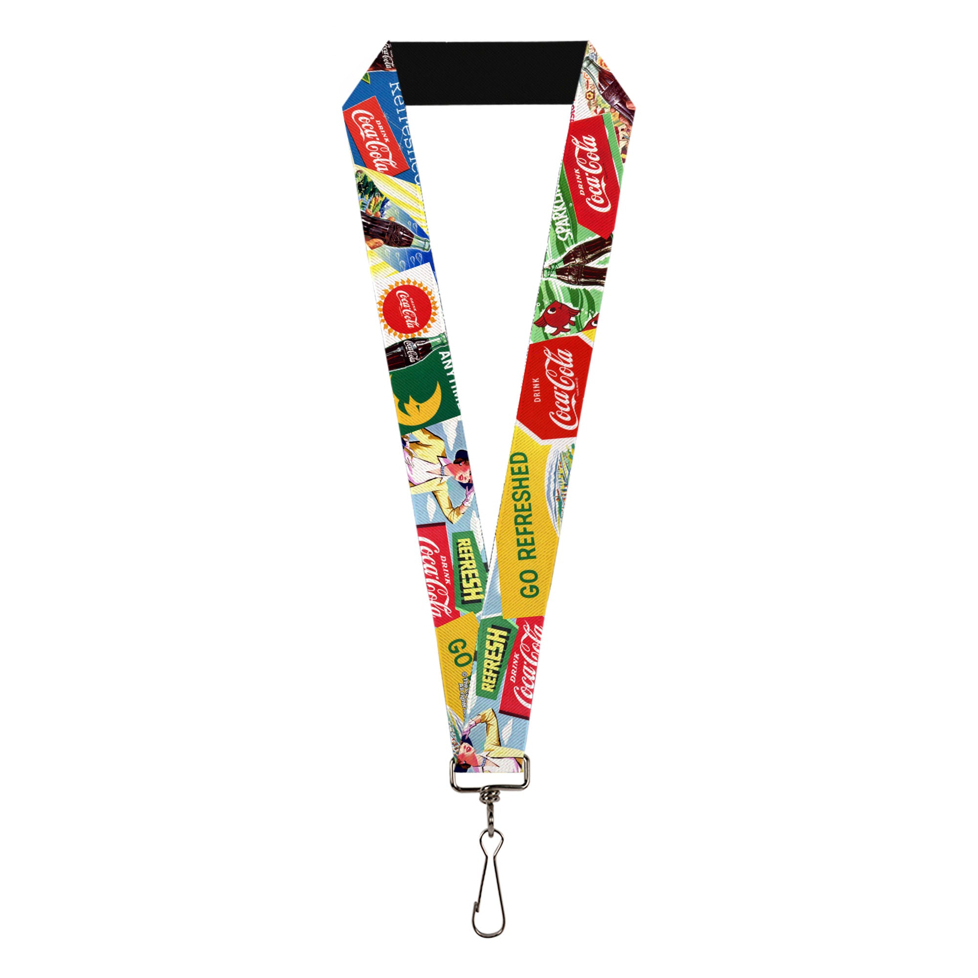 Lanyard - 1.0" - Vintage Coca-Cola GO REFRESHED Ads and Icons Collage ...