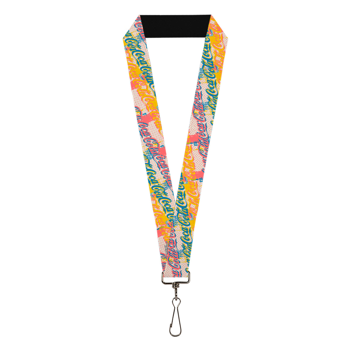 Lanyard - 1.0" - COCA-COLA Script Logo Stacked Pop Art White/Multi Pas ...