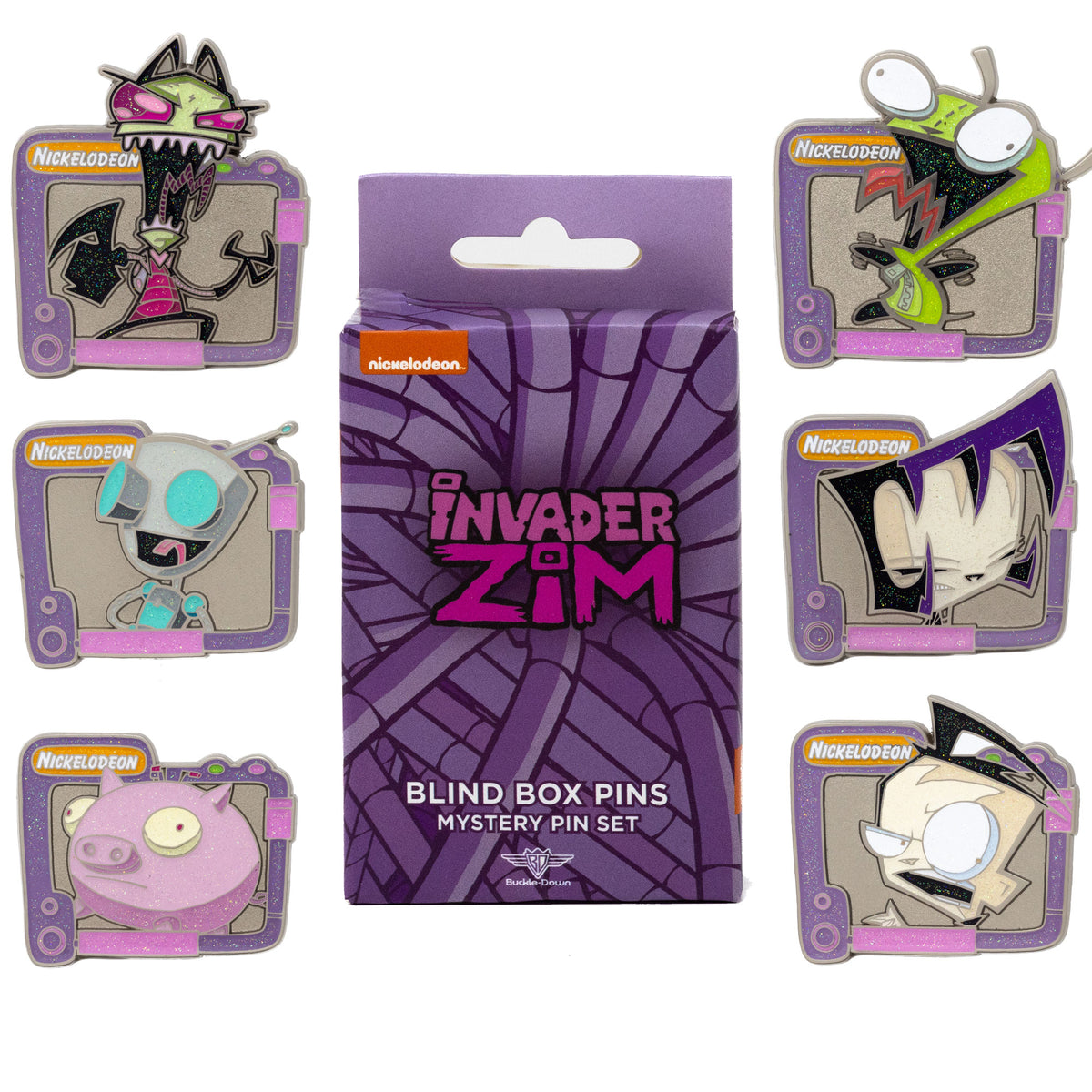 Invader Zim Blind Box Glitter Enamel Pin Series - Mystery Character Zi ...