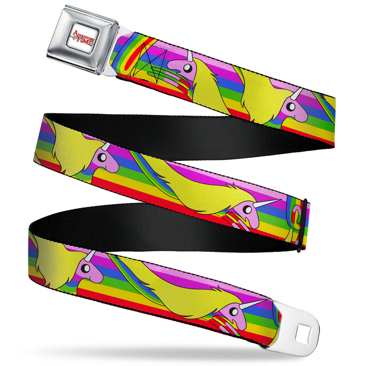ADVENTURE TIME Title Logo Full Color White Seatbelt Belt - Adventure T ...