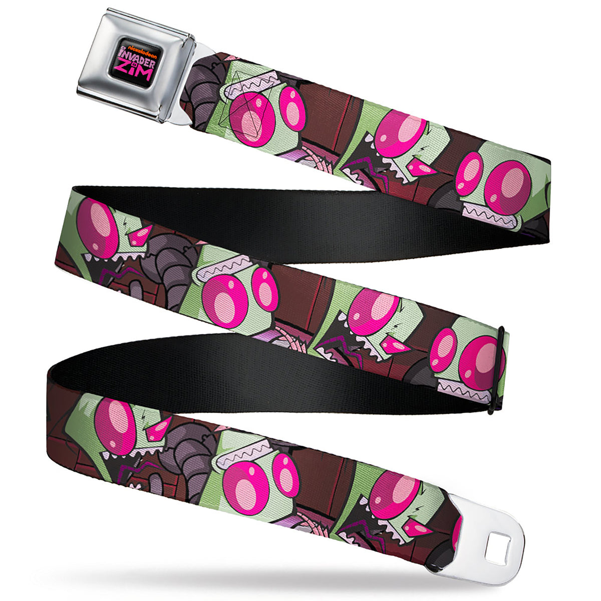 INVADER ZIM Title Logo Full Color Pink/Green Seatbelt Belt - Invader Z ...