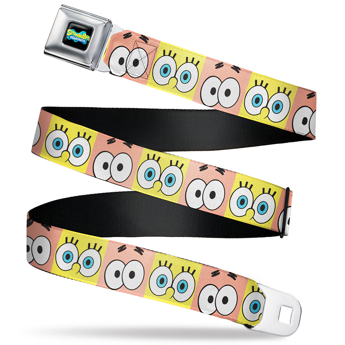 SpongeBob SquarePants Logo Full Color Black/Blues Seatbelt Belt - Spon ...
