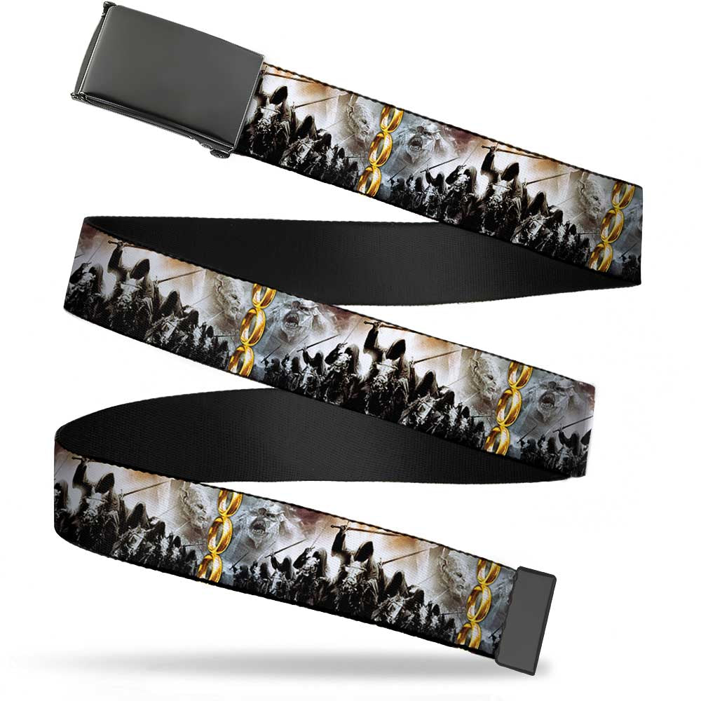 Web Belt Blank Black Buckle - 9-Ringwraiths Attack/3-Rings/Orcs Webbin ...
