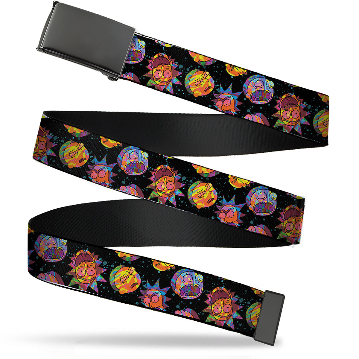 Web Belt Blank Black Buckle - Rick and Morty Vaporwave Expressions Sca ...