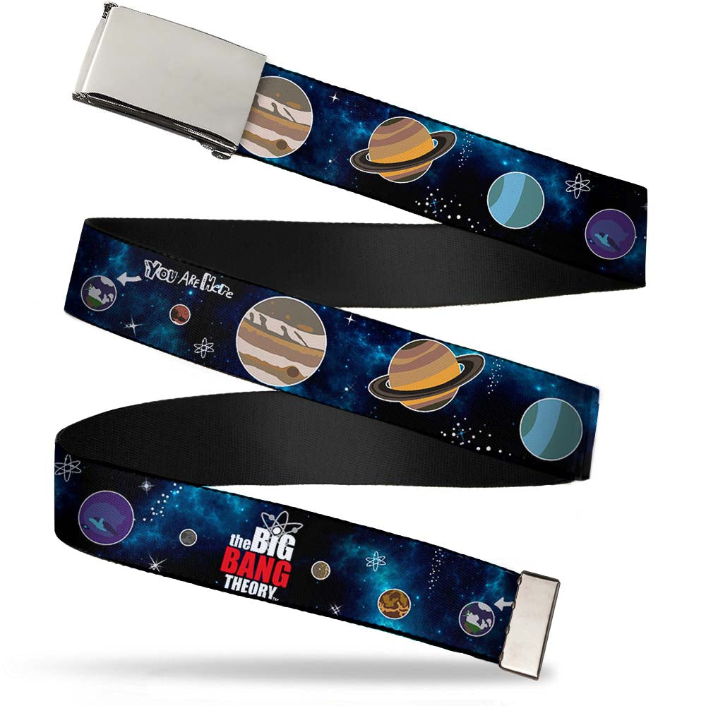 Chrome Buckle Web Belt - THE BIG BANG THEORY Planets/Space Webbing ...
