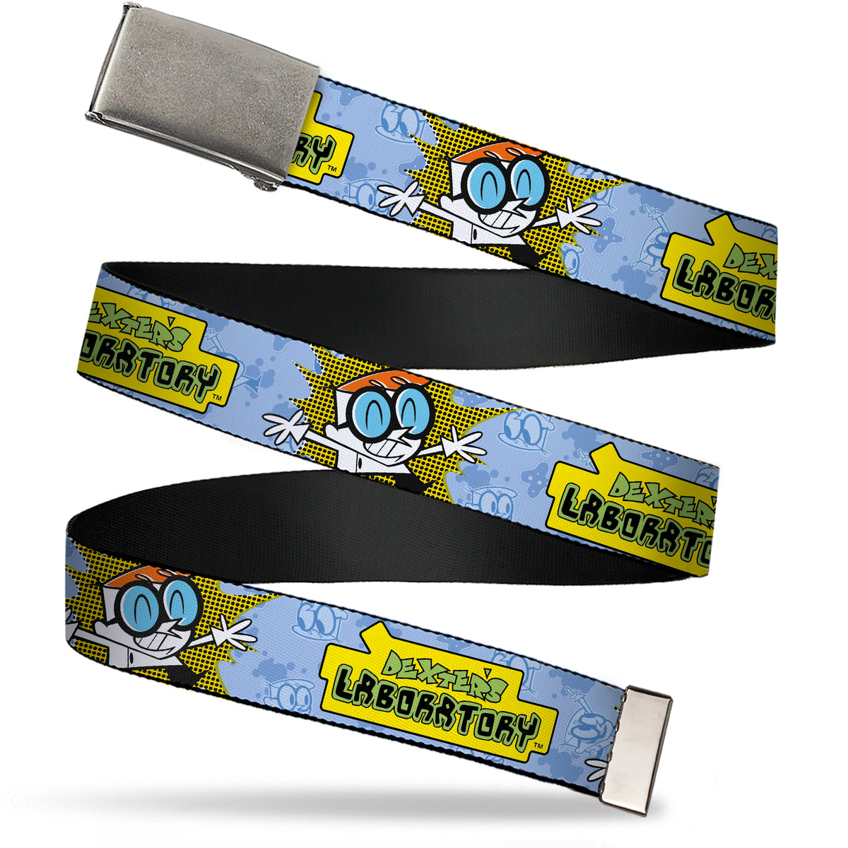 Web Belt Clasp Buckle - DEXTER'S LABORATORY Title Logo and Dexter Pose ...