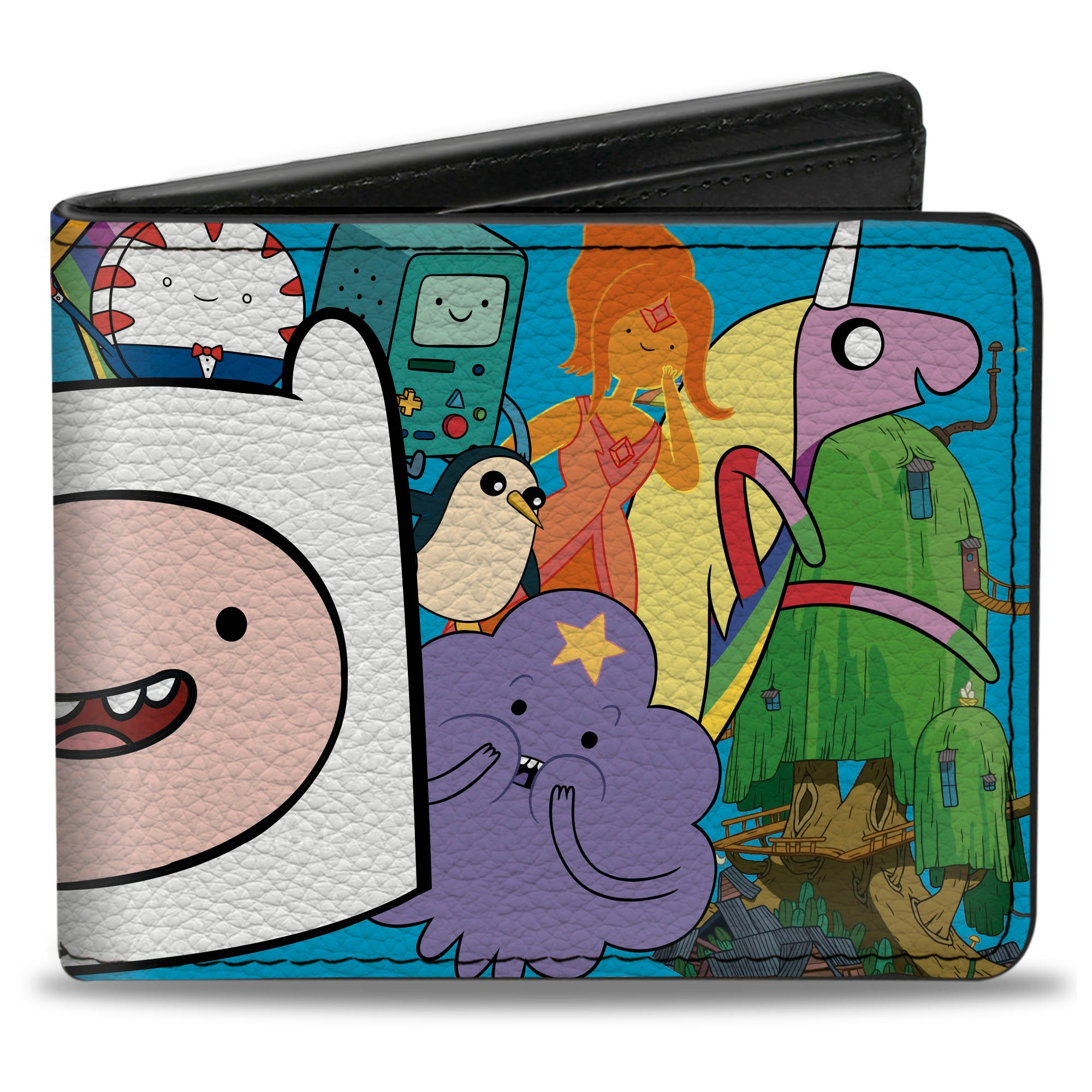 Bi-Fold Wallet - Adventure Time Finn Face Close-Up and Friends Blue ...