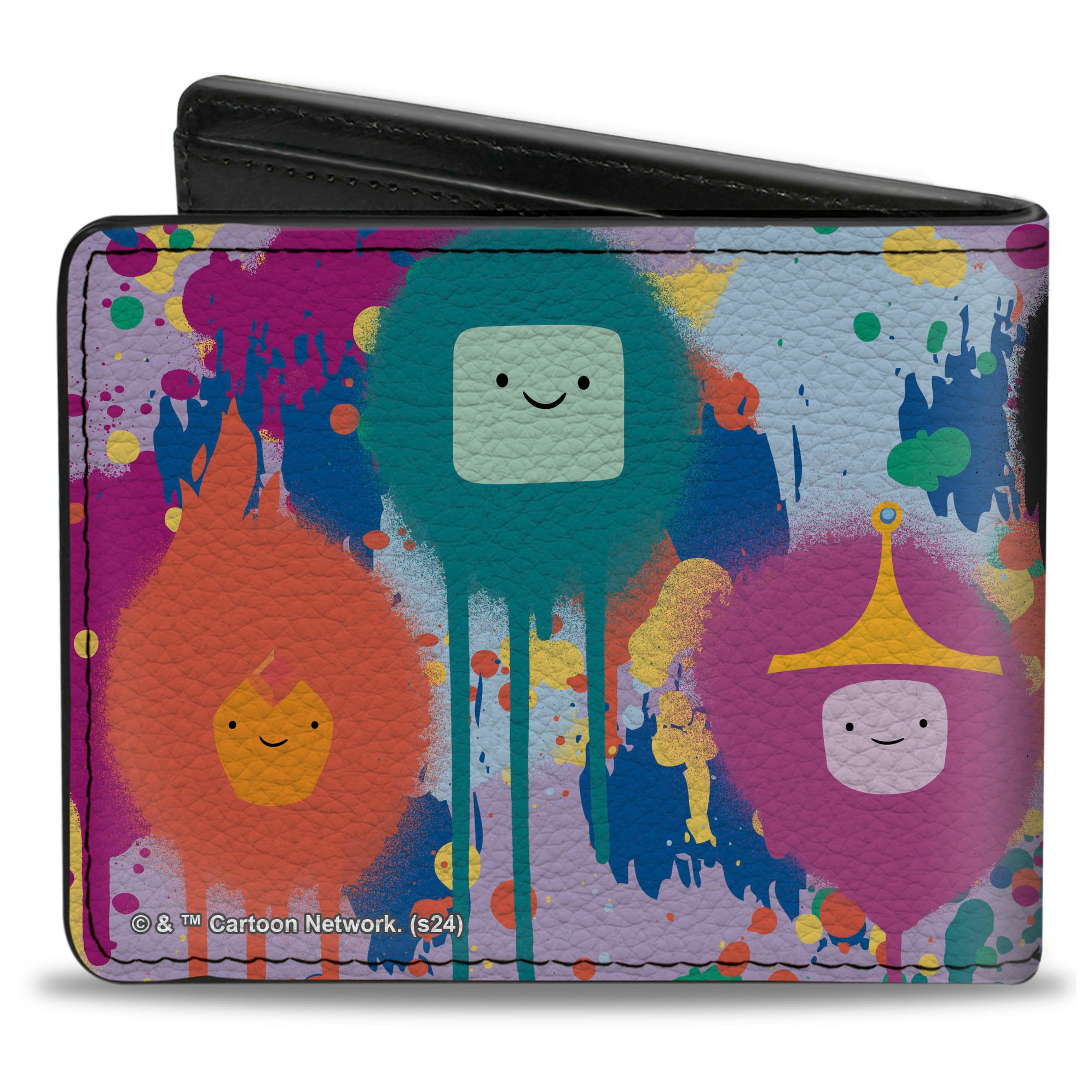 Bi-Fold Wallet - Adventure Time Characters Spray Paint Expressions Mul ...