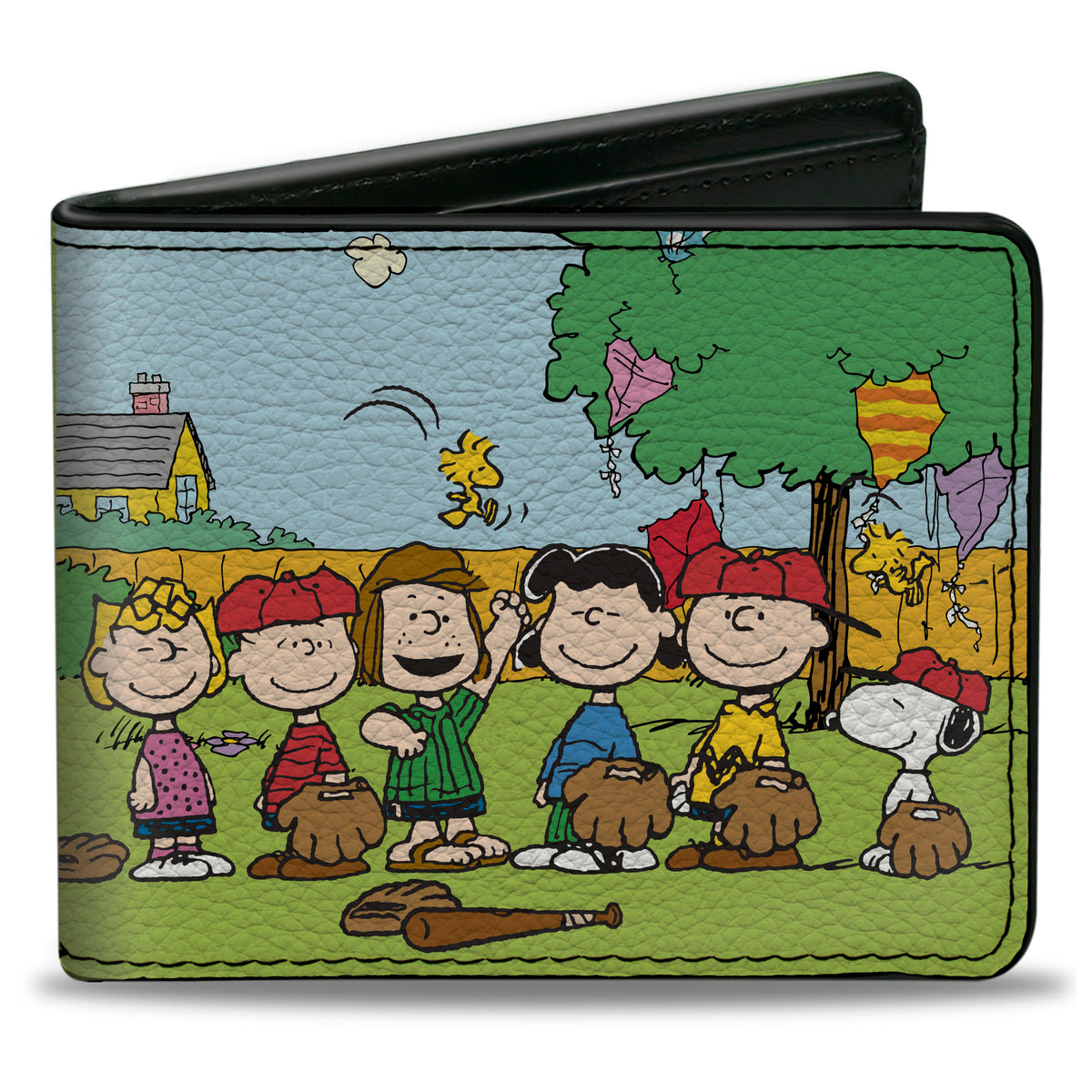Bi-Fold Wallet - Peanuts Gang Backyard Baseball Group Pose — Buckle-Down