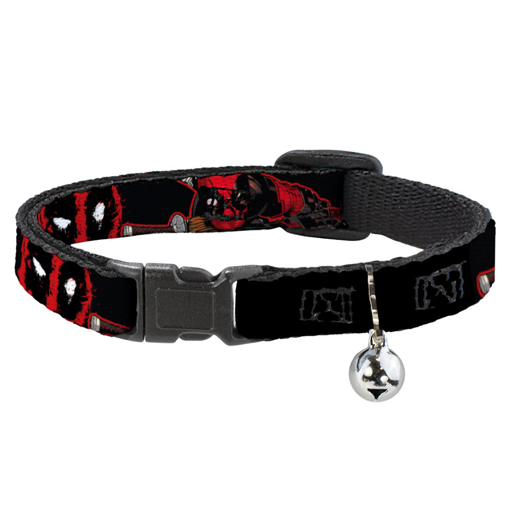 Breakaway Cat Collar with Bell - Deadpool 2-Action Poses/Splatter Logo ...