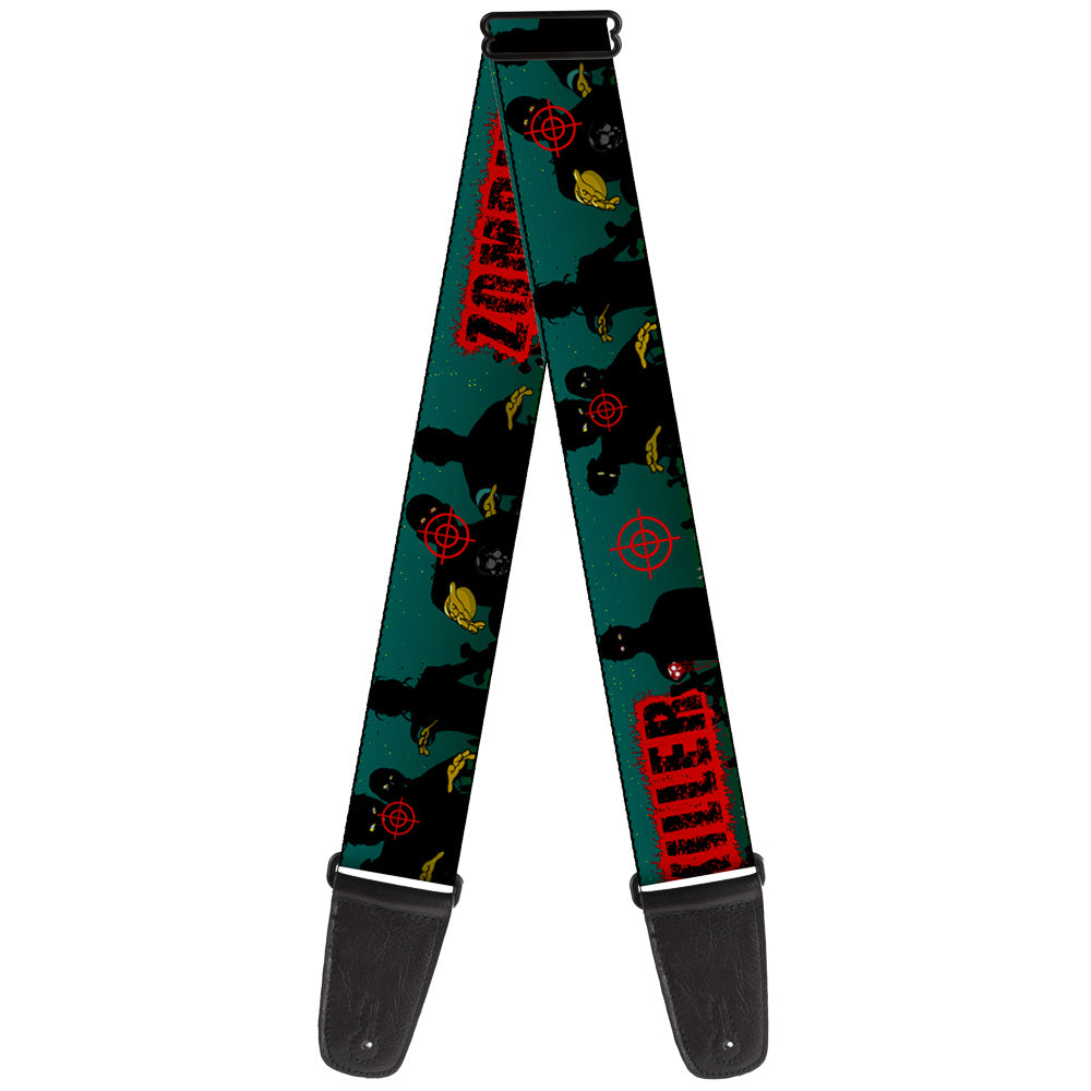 Guitar Strap - ZOMBIE KILLER Zombie March Green Red Black — Buckle-Down