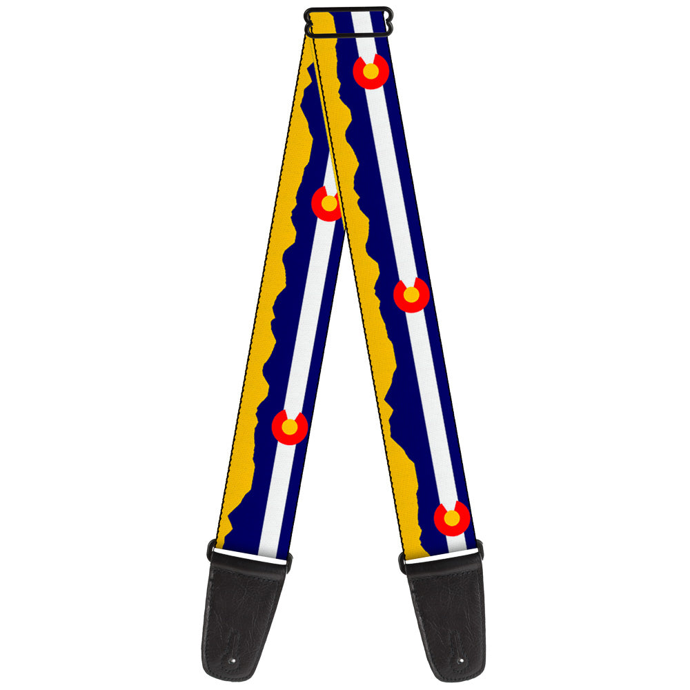 Guitar Strap - Colorado Flag Mountain Silhouette Yellow – Buckle-Down